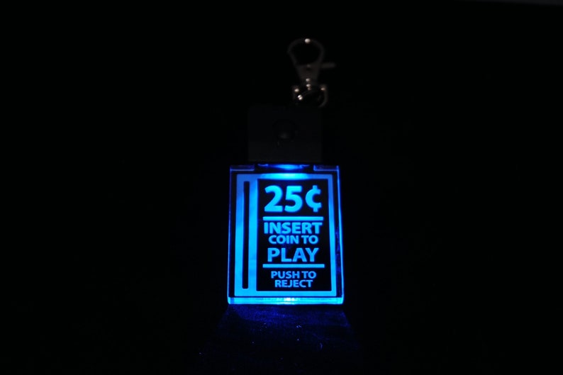 Retro Arcade LED Key Chain Insert Coin LED Key Chain Geek - Etsy