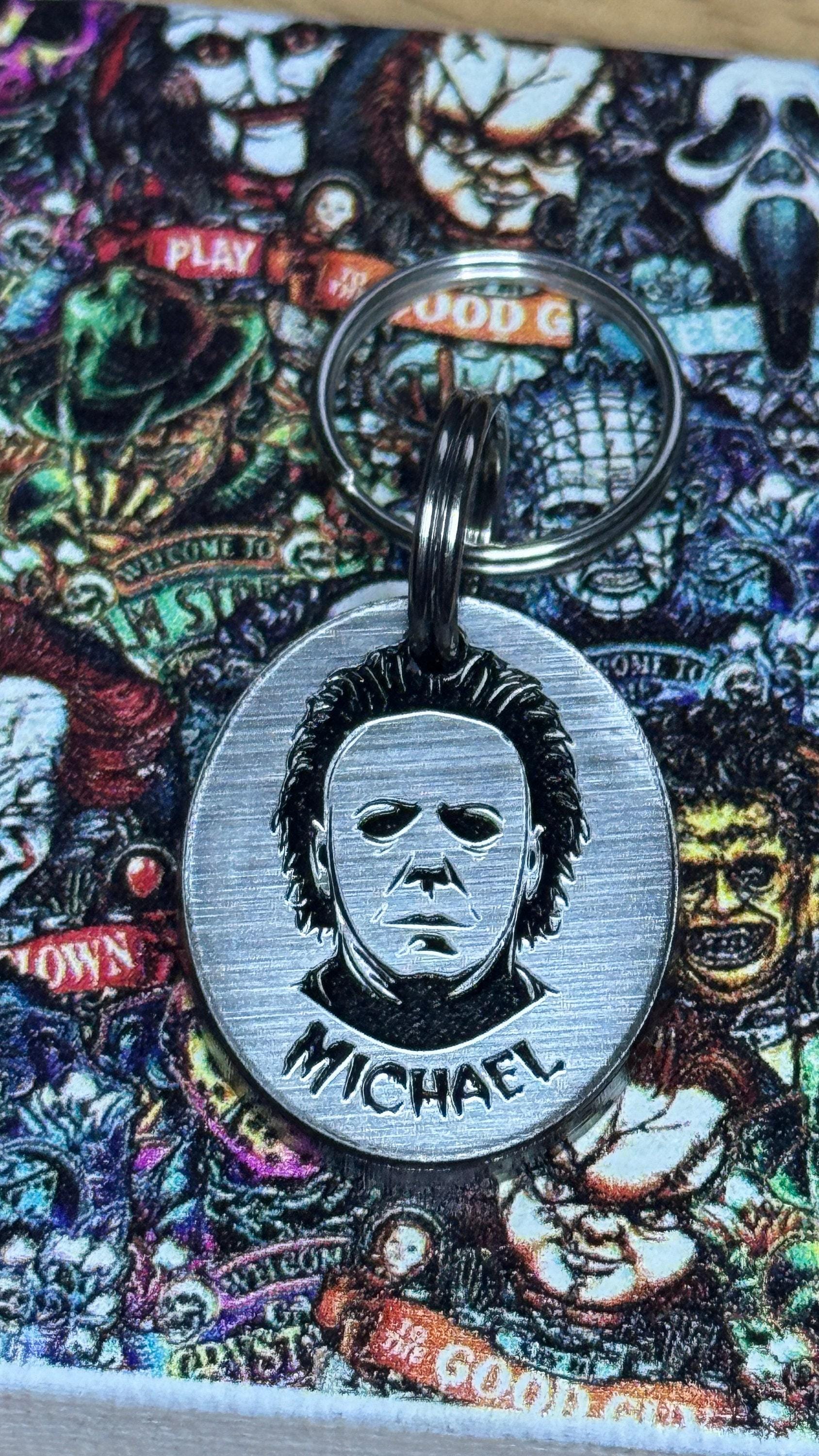 Michael Myers Pet Tag, Michael Myers Personalized Pet Tag - Scary Mask ...