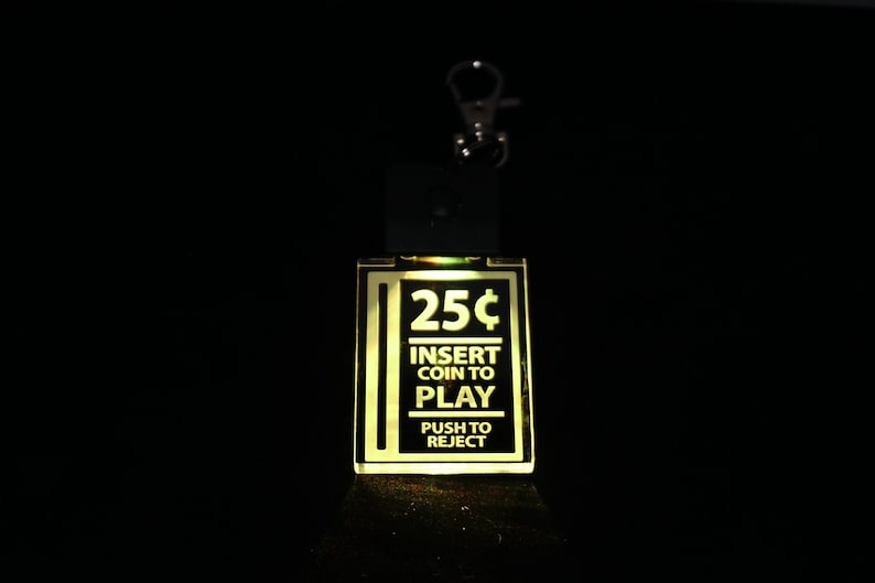 Retro Arcade LED Key Chain Insert Coin LED Key Chain Geek - Etsy