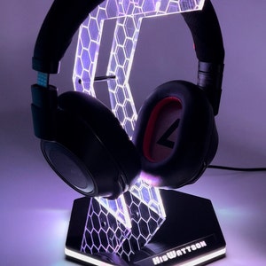 Personalized Headphone Stand - Gift for Gamers - Custom Stand - RGB ...