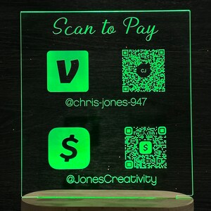 Personalized LED QR Code Sign - Scan to Pay Sign - Connect With Us Sign ...