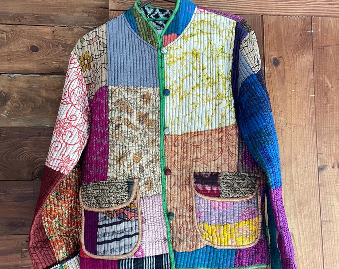 Sacred Threads Jacket | Silk Patchwork - Etsy