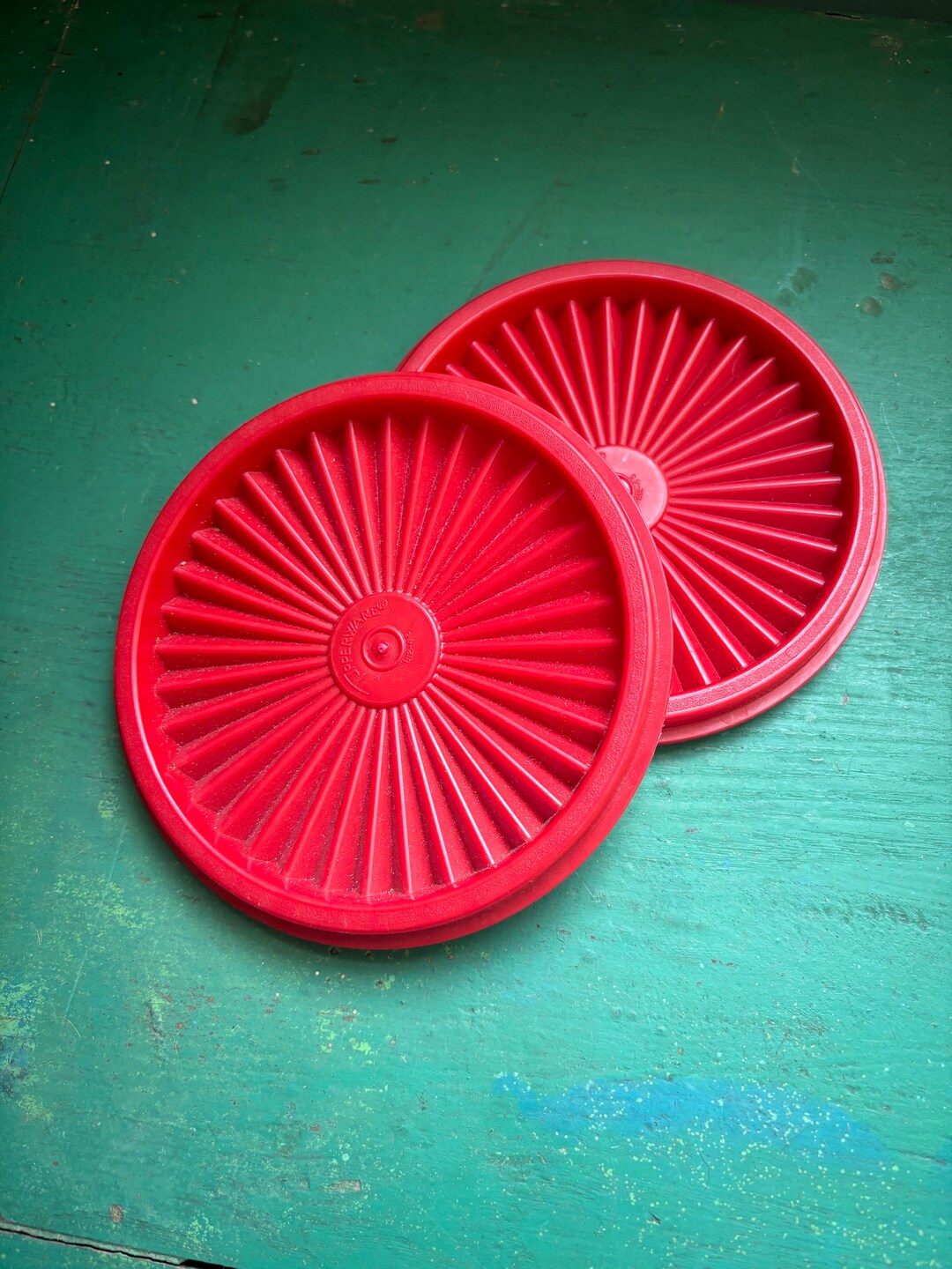 Vintage Tupperware Red Replacement Lids Set of 2 - Etsy