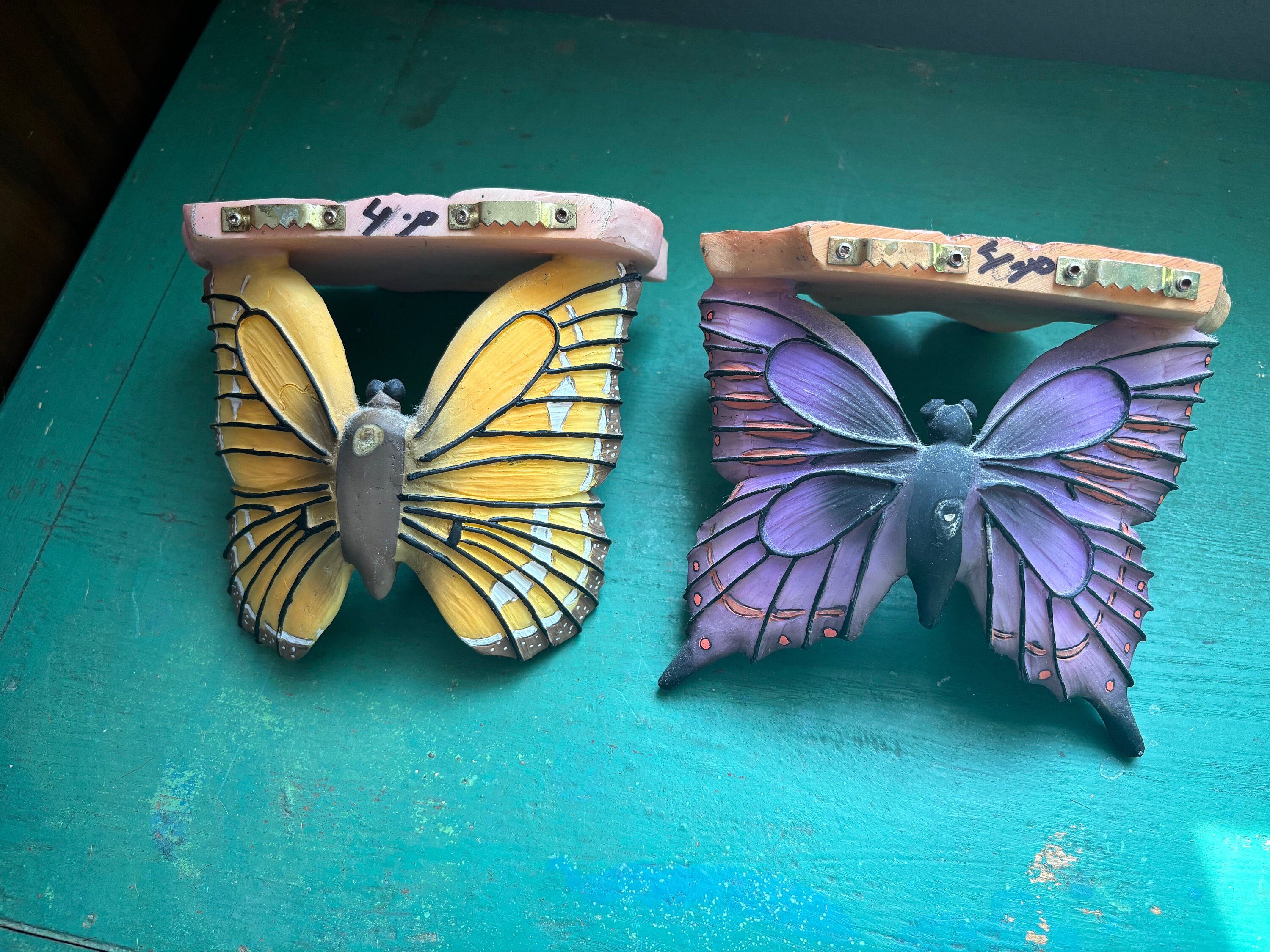 Set of 2 Butterfly / Floral Hanging Shelves - Etsy
