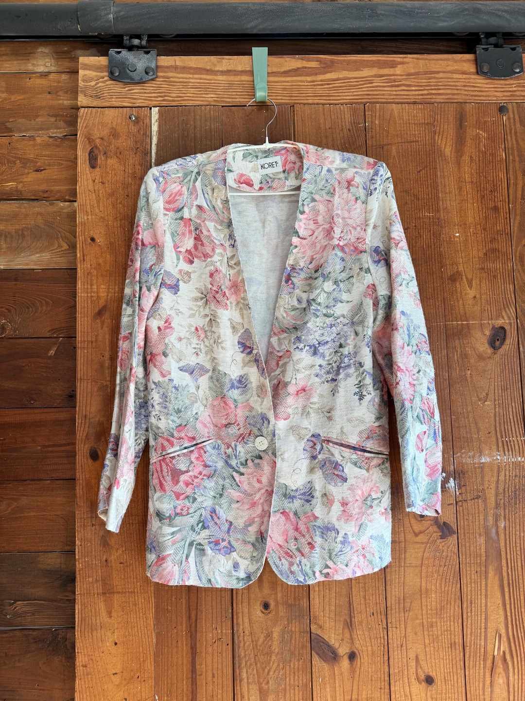 Vintage Koret Floral Blazer | Pastel, Spring Blazers | Pink Floral - Etsy