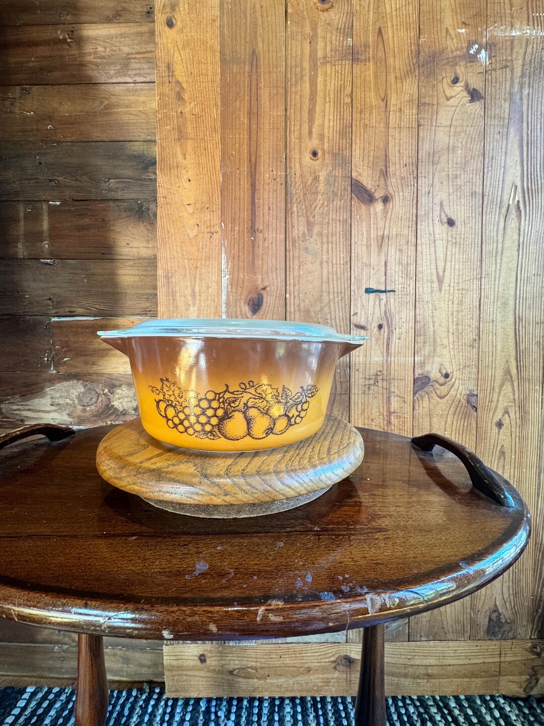 Vintage 1970's Pyrex | Old Orchard, Pyrex Pot Luck | Casserole Dish W ...