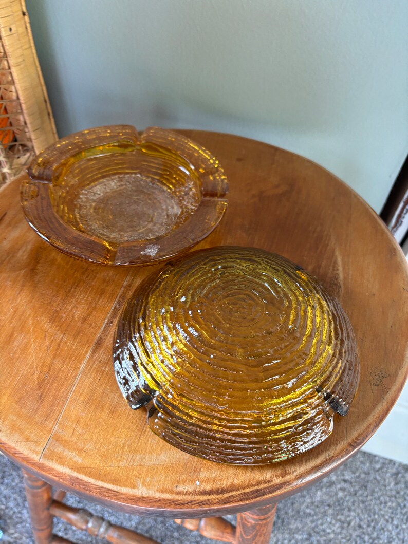Vintage Glass Amber Ashtray | Anchor Hocking Soreno Ashtray - Etsy