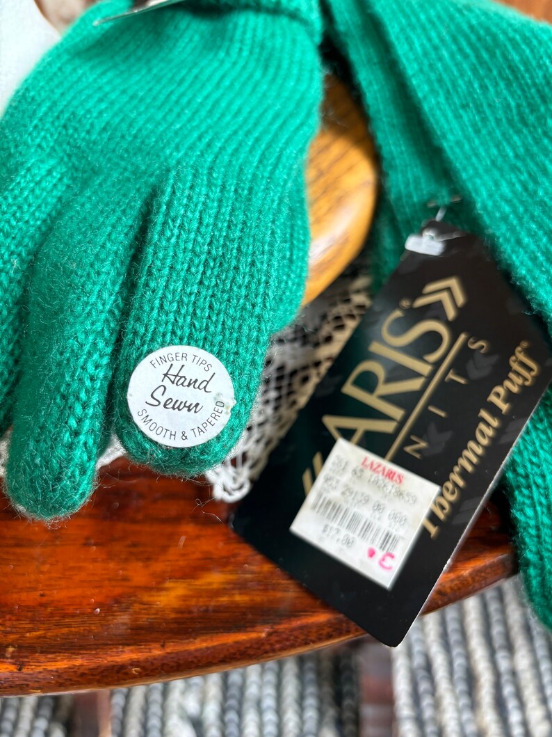 ARIS Knits Green Thermal Puff Set | Knit Beret, Scarf, and Glove Set ...