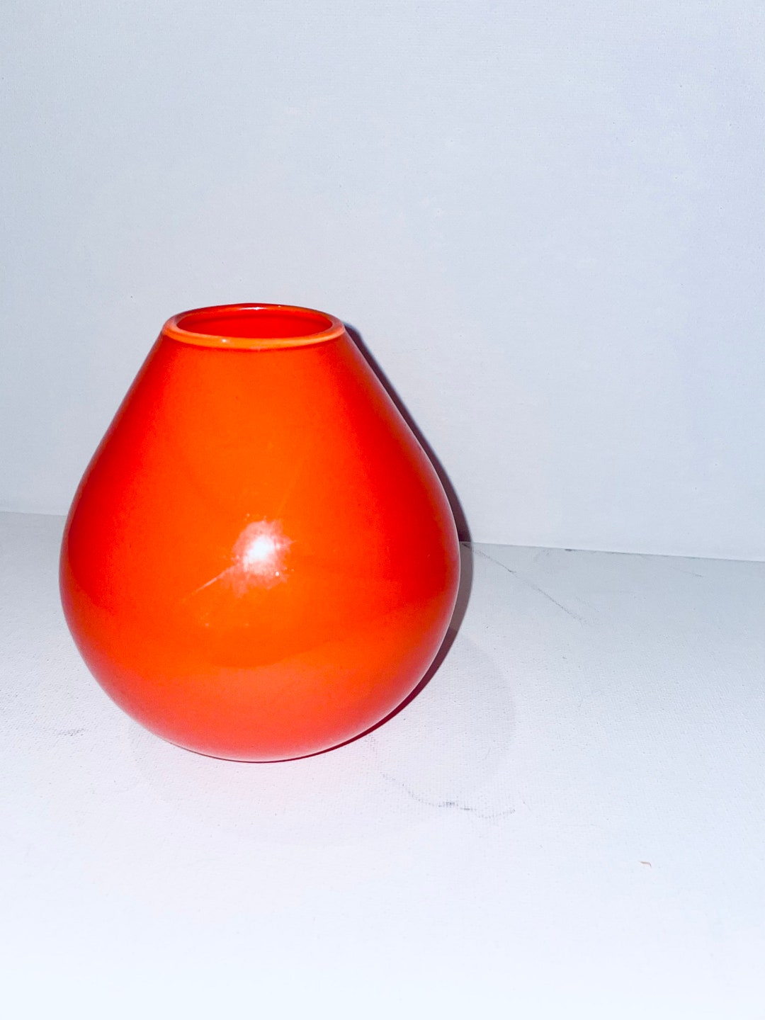 Small Bright Orange Vase NWT Crate and Barrel - Etsy