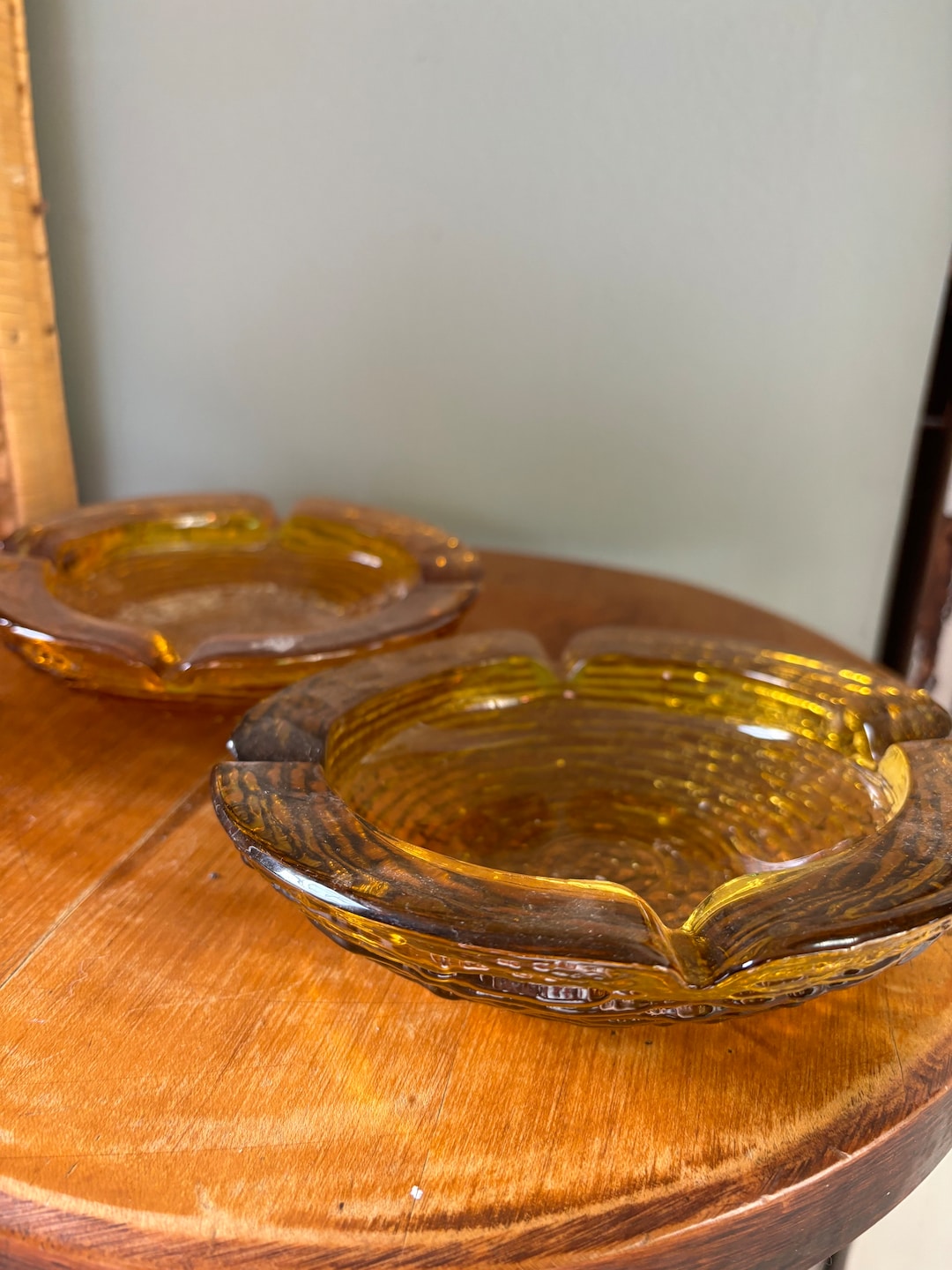 Vintage Glass Amber Ashtray | Anchor Hocking Soreno Ashtray - Etsy