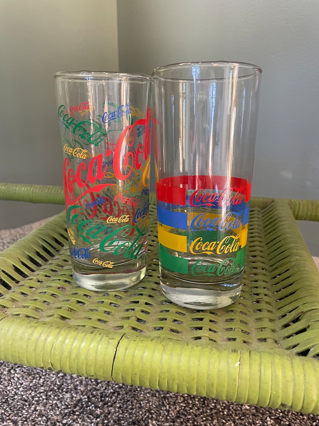1980’s Primary Colors Coca-cola Cups | Set of Two - Etsy