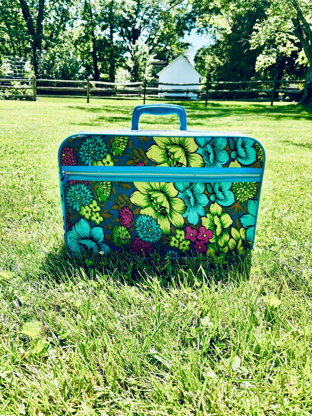 Bantam Travelware Luggage, Peters Bag Corp. Blue Floral Suitcase, MCM ...