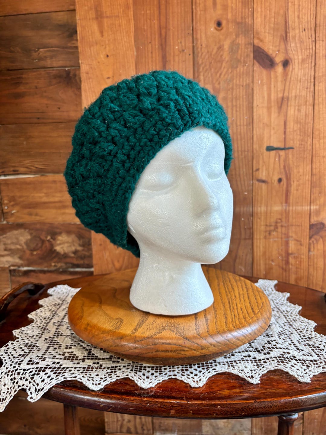 Betmar | Green Crochet Beret | Vintage 70s Winter Hat | Knit Hats - Etsy