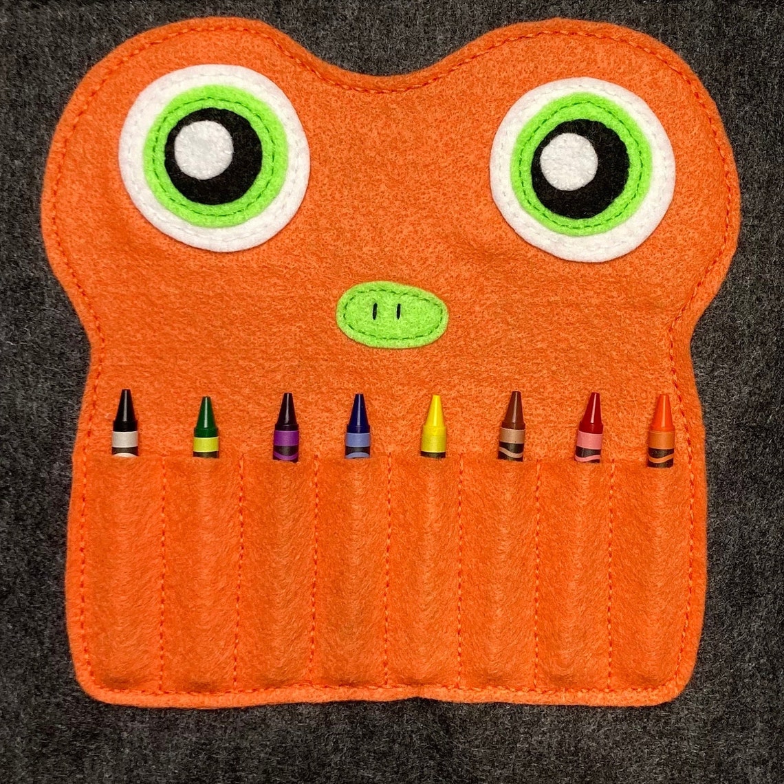 Wide Orange Green-eyes Monster Activity Coloring Tote Bag - Etsy