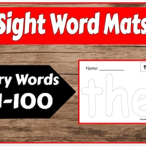 Sight Words Mats | Sight Words Printable Worksheet | Fry Words 1-100 - Etsy