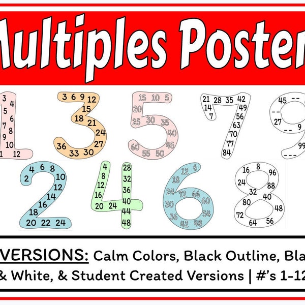 Multiplication Facts - Etsy