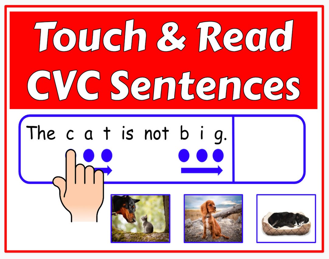 Touch and Read CVC Sentences Blending CVC Words CVC Words Practice - Etsy