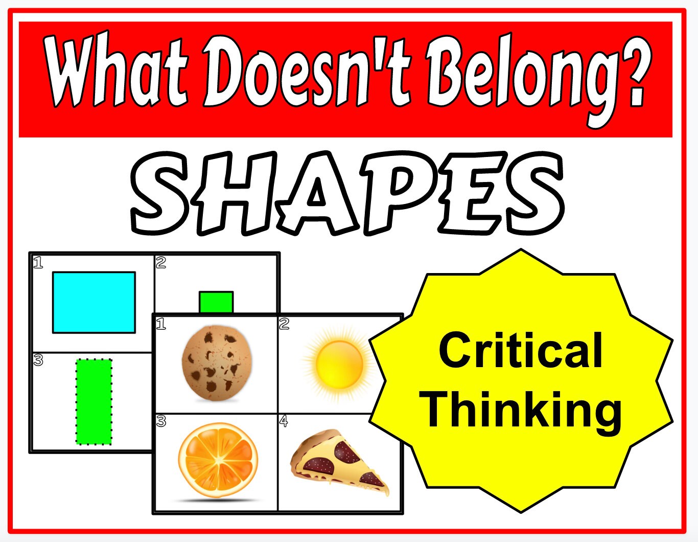 What Doesn't Belong Shapes | Critical Thinking Activity | What Does Not Belong - Etsy