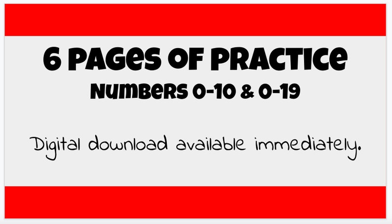 Trace and Write Numbers 0-19 | Teen Number Tracing Practice - Etsy