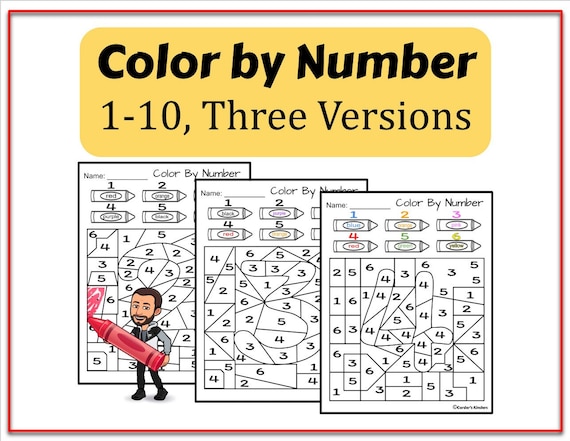 Color by Number for Kids 1-10 Differentiated Printable - Etsy