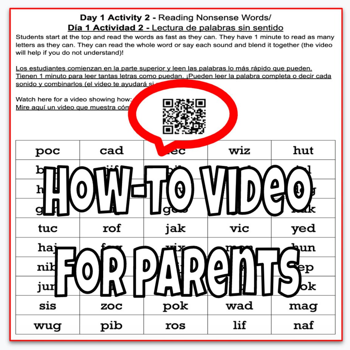 40 Days of Nonsense Words Fluency Practice | NWF Dibels Practice ...