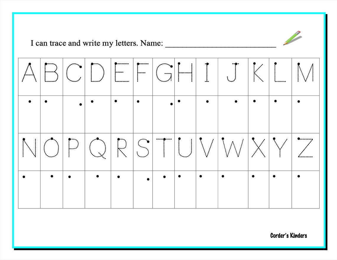 Alphabet Tracing Printable A to Z Letter Tracing With - Etsy