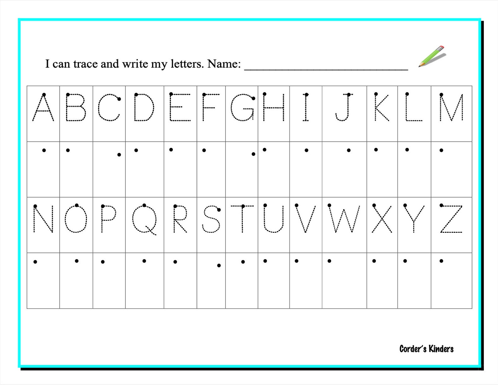 Alphabet Tracing Printable A to Z Letter Tracing With - Etsy