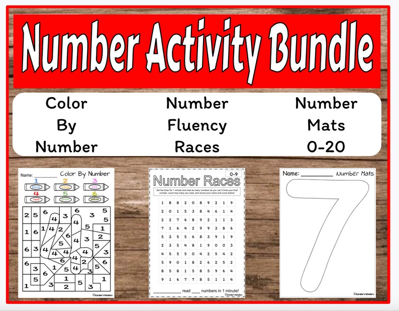 Number Activity Bundle | Number Fluency | Color by Number | Number Mats ...