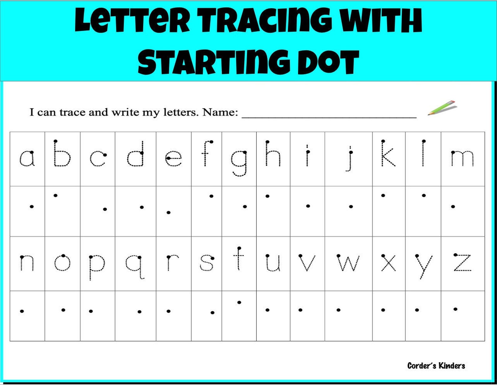 Alphabet Tracing Printable A to Z Letter Tracing With - Etsy