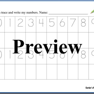 Trace and Write Numbers 0-19 | Teen Number Tracing Practice - Etsy