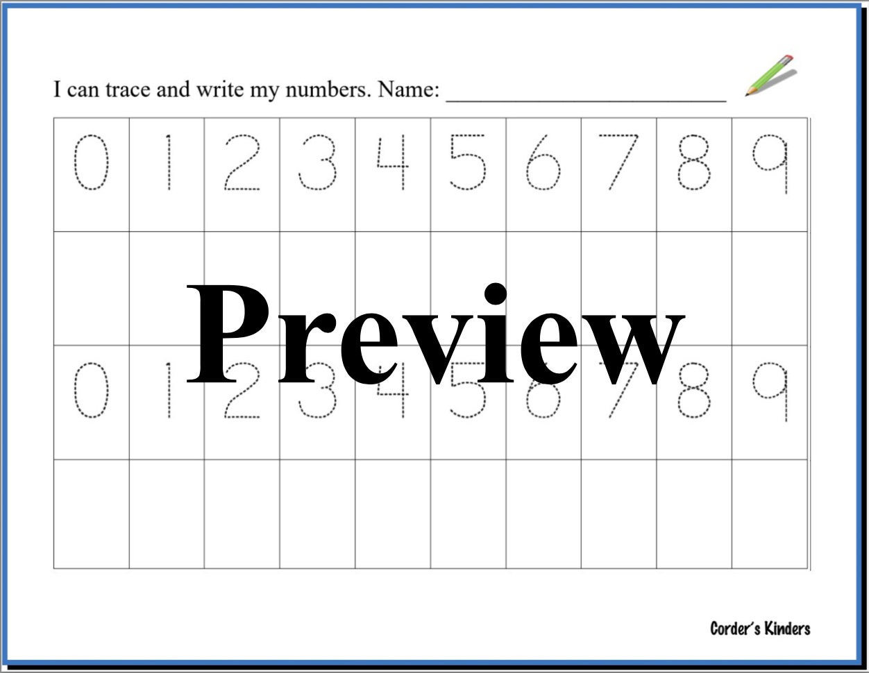 Trace and Write Numbers 0-19 | Teen Number Tracing Practice - Etsy