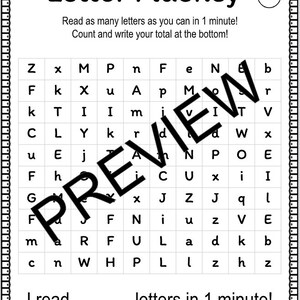 Letter Fluency Sheets | Letter Naming & Sound Practice | Dibels Mclass ...