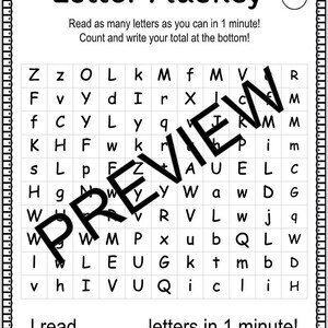 Letter Fluency Sheets | Letter Naming & Sound Practice | Dibels Mclass ...