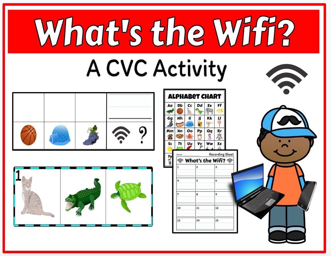 What's the Wifi | CVC Word Practice | CVC Worksheets Printables - Etsy