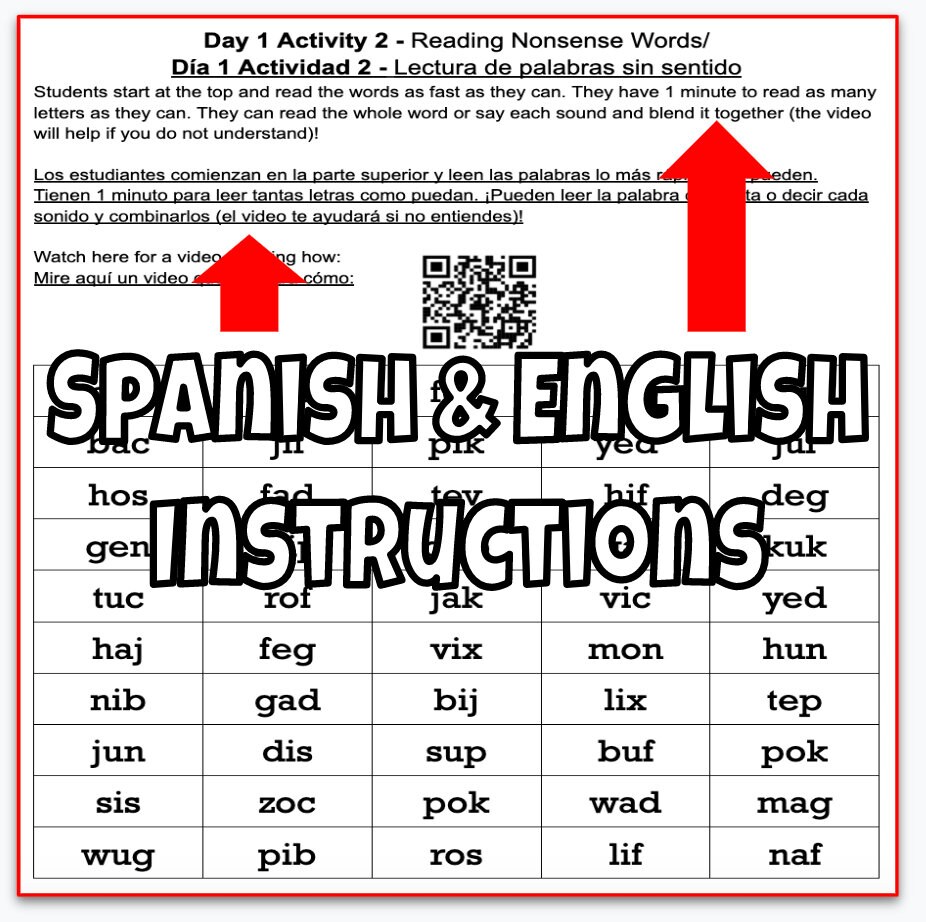 40 Days of Nonsense Words Fluency Practice | NWF Dibels Practice ...