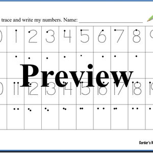 Trace and Write Numbers 0-19 | Teen Number Tracing Practice - Etsy