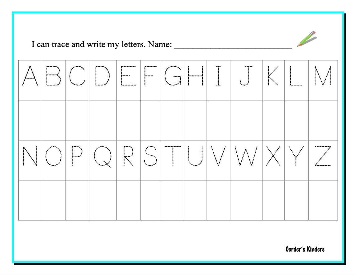 Alphabet Tracing Printable A to Z Letter Tracing With - Etsy