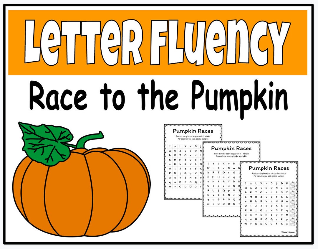 Pumpkin Letter Fluency Halloween Letter ID Race to the - Etsy