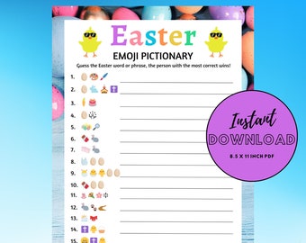 Easter Emoji Pictionary | Printable Easter Game | Easter Activity for ...