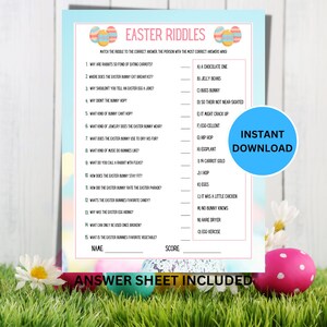 Printable Easter Game, Easter Riddles, Easter Activity for Kids and ...