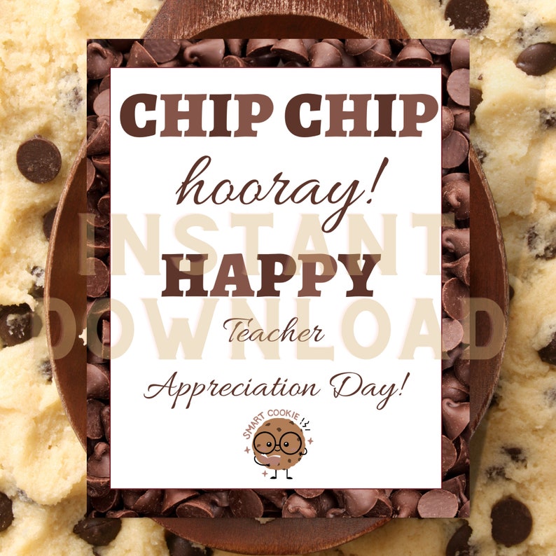 Teacher Appreciation Sign Printable, CHIP CHIP Hooray Sign, Teacher ...