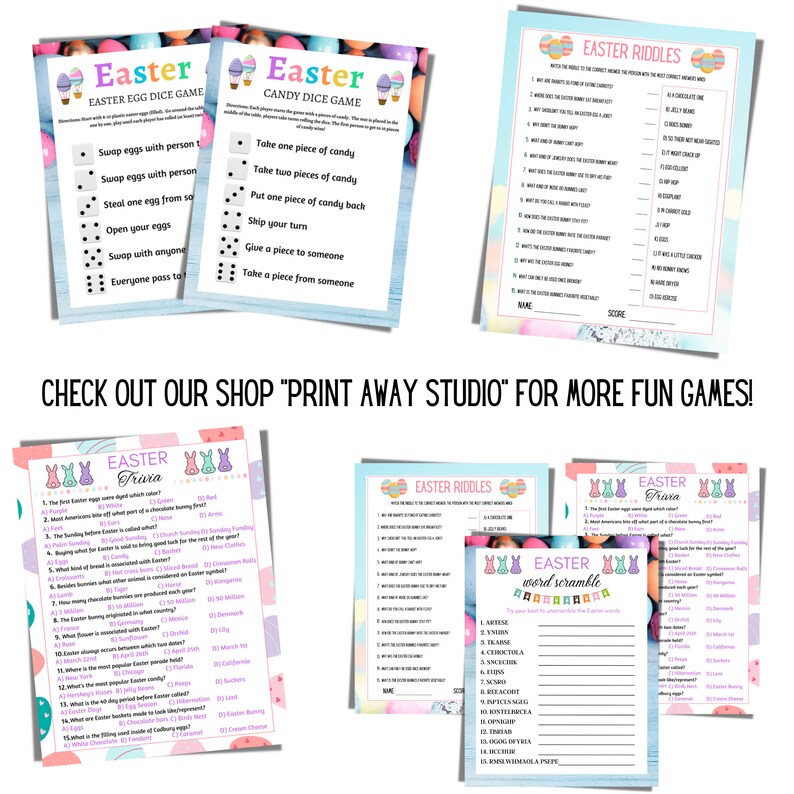 Easter Game, Easter Bundle, Candy Dice Game, Easter Egg Dice Game ...