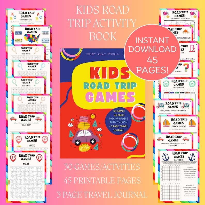 Kids Road Trip Games, Family Road Trip Printable Activities, Family ...