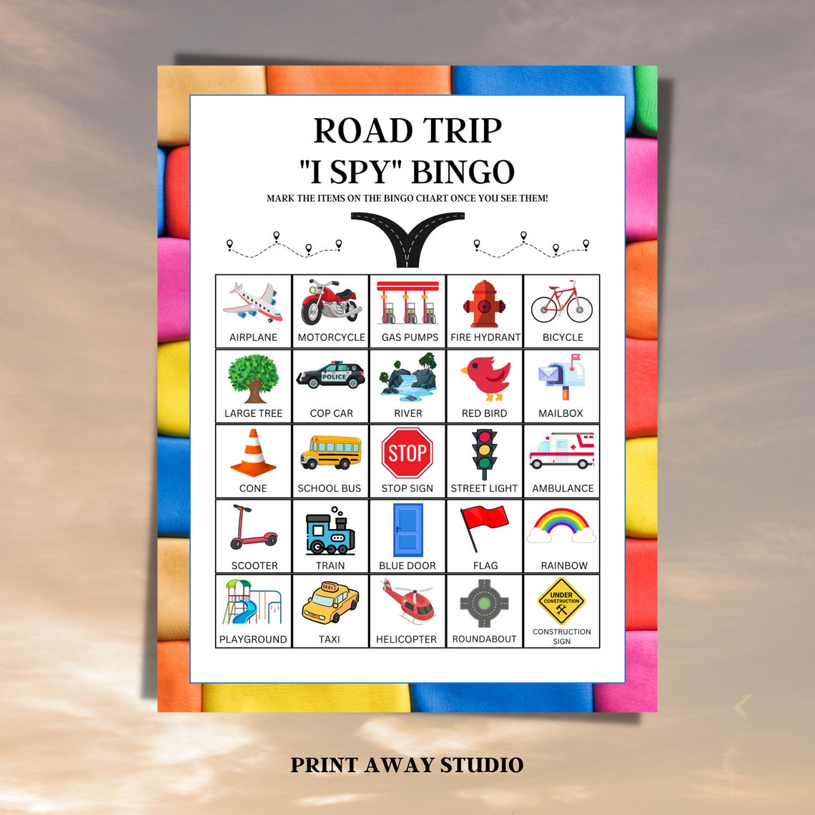 Road Trip Bingo / I Spy Game | Kids Activity | Bingo Printable | Travel ...