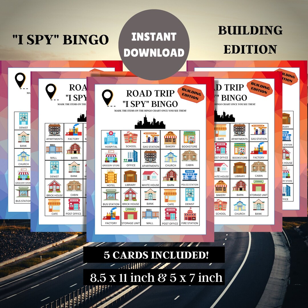 Kids Game Printable, Road Trip Games for Kids, Road Trip Bingo ...