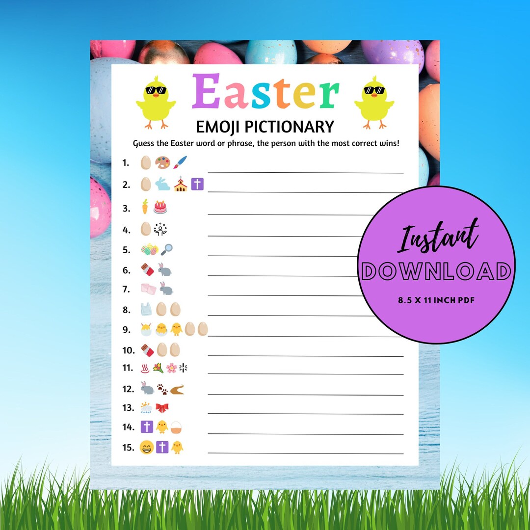 Easter Emoji Pictionary | Printable Easter Game | Easter Activity ...