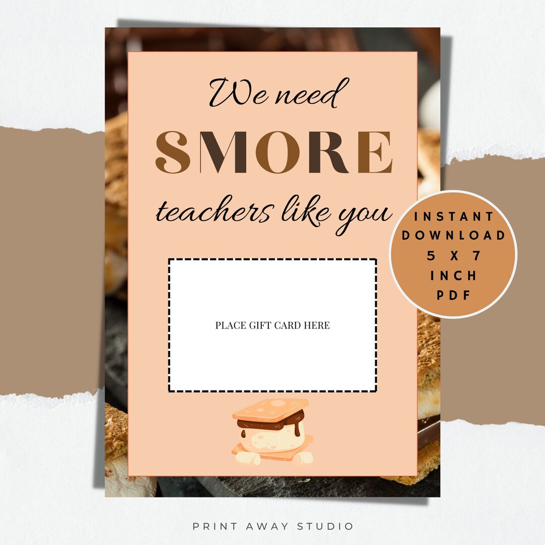Gift Card Holder Printable, Teacher Appreciation Day Gift, Thank You ...