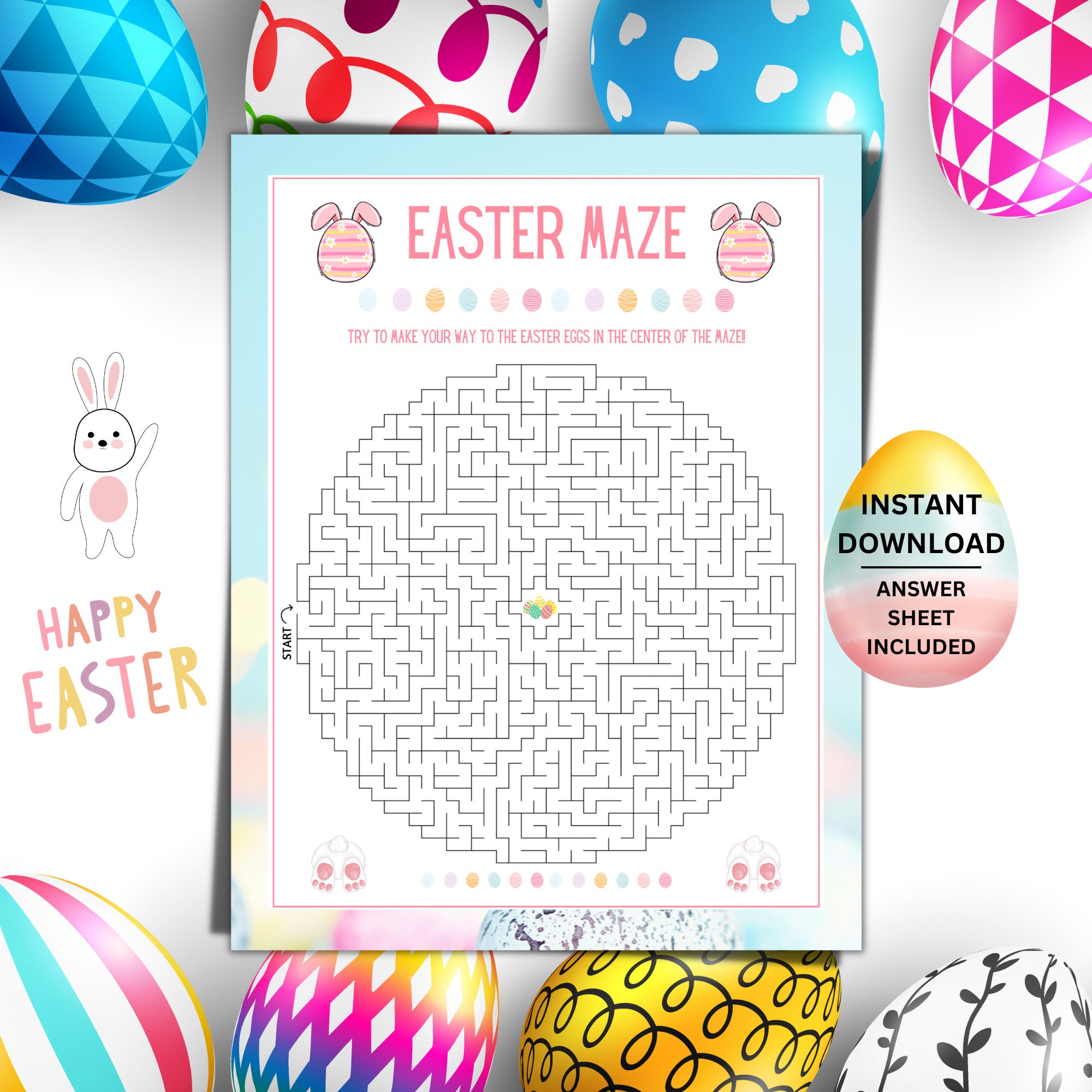 Printable Easter Game, Maze, Easter Activity for Kids and Adults ...