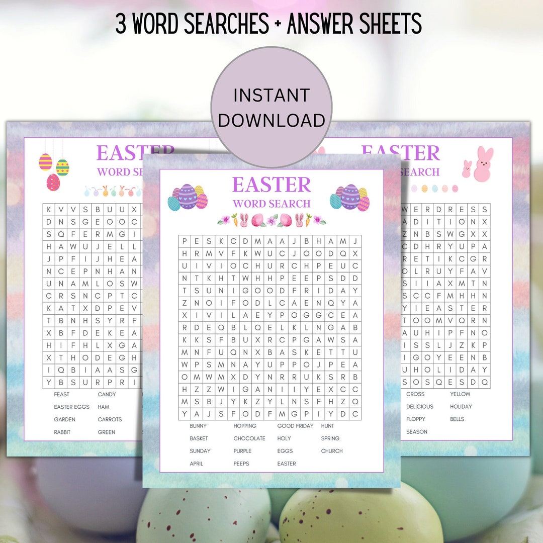 Easter Games Printable, Easter Word Search, Kids Games, Easter School ...