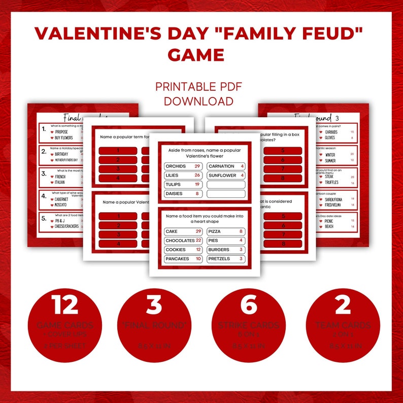 Valentines Day Friendly Feud Game, Family Feud Quiz, Family Game ...